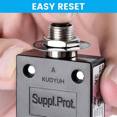 Push Button Circuit Breaker 3 Amp Briidea Fuse Tester Manual Reset 32v Low Voltage Protection