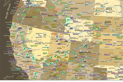 National Parks Map Us Travel Maps With Pins Geojango Maps