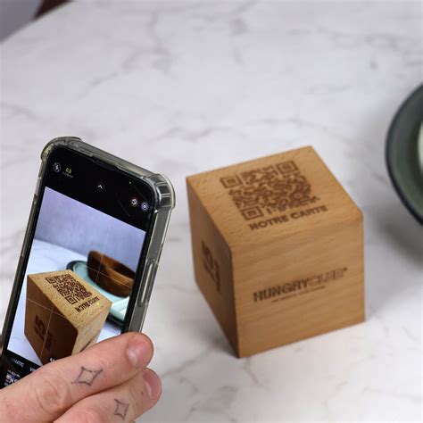 Personalized Wooden Cube Qr Code Menu Laser Engraving Etsy Canada
