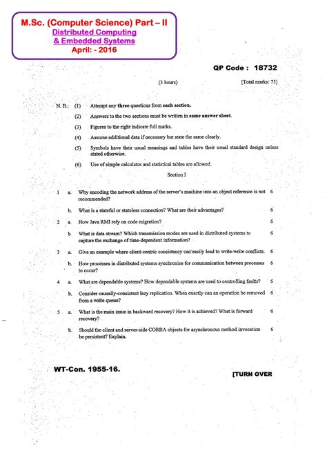 University Of Mumbai Msc Computer Science Part Ii Distributed Computing And Embedded Systems