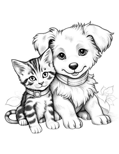 Free Printable Coloring Pages Kittens And Puppies Download Free