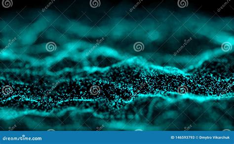 Wave Of Particles Abstract Particle Data Visualization Abstract Digital Background 4k