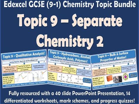 Edexcel Gcse 9 1 Chemistry Topic 9 Bundle Teaching Resources