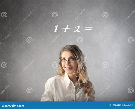 Easy Calculation Stock Image Image Of Woman Think Intelligence