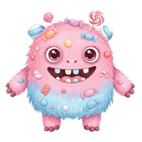 Blue Fluffy Candy Monster Illustration Stock Illustrations 12 Blue Fluffy Candy Monster