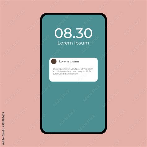 Smartphone Mockup Screen With New Notification Notification Boxes Template For Iphone