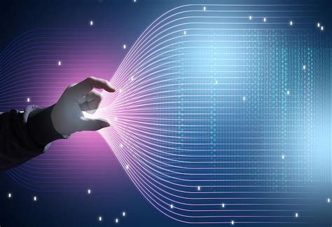 Premium Photo Data Concentration And Systematization Concept Hand And Virtual Funnel