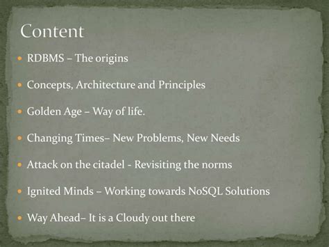 Rdbms To Nosql An Overview Pptx Databases Computer Software And Applications