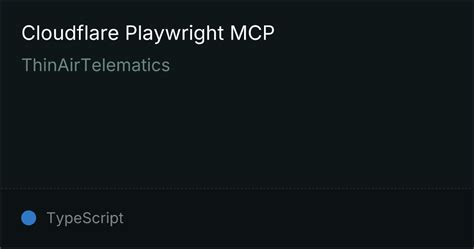 Score Cloudflare Playwright Mcp Glama