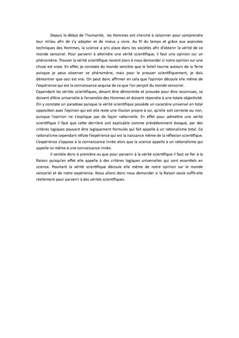 Intro Dissertation Philo Depuis Le Début De Lhumanité Les Hommes Ont Cherché à Raisonner