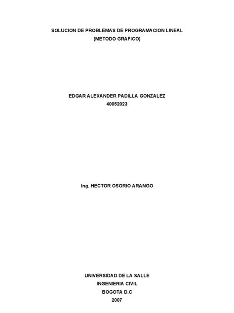 Solucion De Programacion Lineal Descargar Gratis Pdf Programación Lineal Linealidad