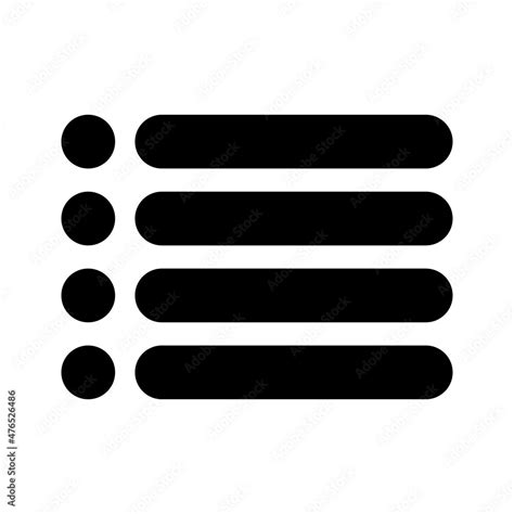 Black Menu Bar Icon Vector Stock Vector Adobe Stock