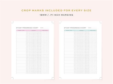 Printable Study Progress Chart Babe Study Planner Study Progress Organizer Study