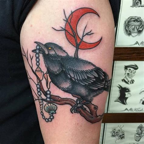 Traditional Crow Tattoo