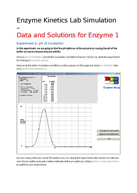 Enzyme Kinetics Lab Simulation Enzyme Enzyme Kinetics Lab Simulation Data And Solutions