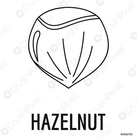 Hazelnut Icon Outline Style Stock Vector 3356735 Crushpixel