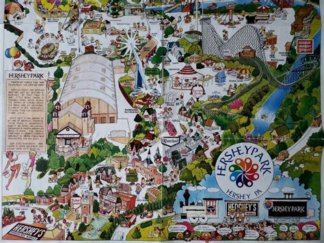 1990 Hersheypark Amusement Park Souvenir Map Brochure Pamphlet Guide