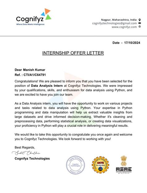 Dataanalytics Internship Datascience Careergrowth Cognifyztechnologies Professional