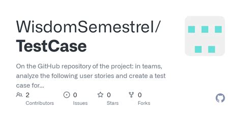 GitHub WisdomSemestreI TestCase On The GitHub Repository Of The Project In Teams Analyze