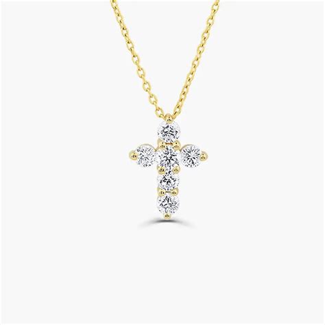 14k Solid Gold Medium Diamond Cross Necklace The Karat Store