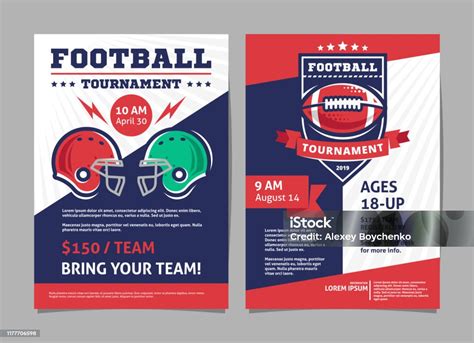 미식 축구 토너먼트 포스터 미식 축구 공과 미식 축구 헬멧 전단지 템플릿 벡터 디자인 미식 축구에 대한 스톡 벡터 아트 및 기타 이미지 미식 축구 미식 축구공 배경