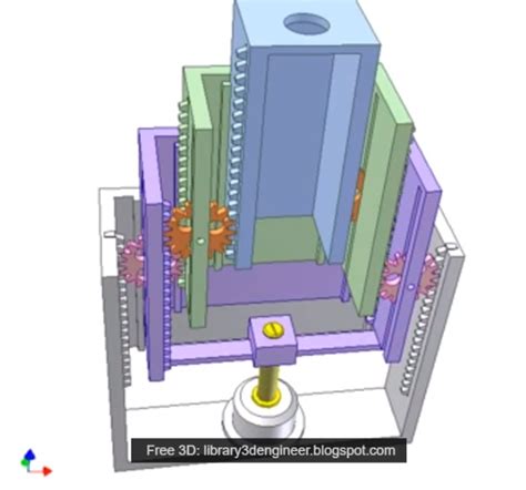 齿轮机械伸缩缸机构3D图纸 STP格式 KerYi net