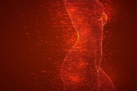 Premium Vector Flying Particles A Female Body Made Of Luminous Particles