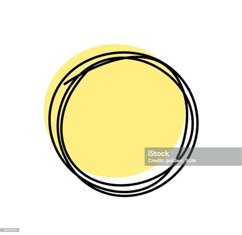 흰색 배경에 선 그리기로 추상색 원 0명에 대한 스톡 벡터 아트 및 기타 이미지 0명 기하 도형 노랑 Istock