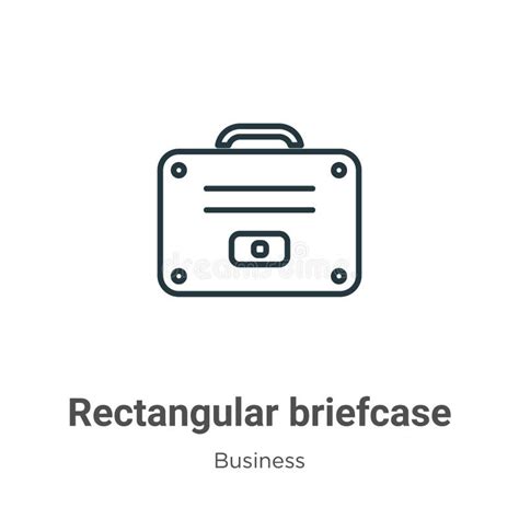 Rectangular Briefcase Outline Vector Icon Thin Line Black Rectangular