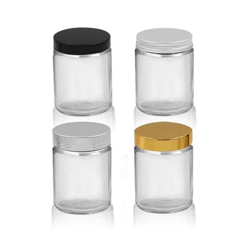 Straight Side Jars 1 Oz 2oz 4oz 8oz Clear Glass Ointment Jar For Cosmetics High Quality 2oz