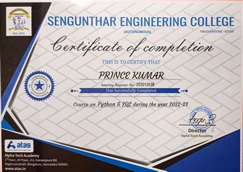 Prince Kumar On Linkedin Pythonprogramming Certificateachievement Sql