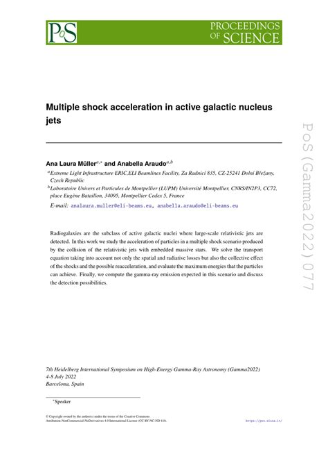 Pdf Multiple Shock Acceleration In Active Galactic Nucleus Jets