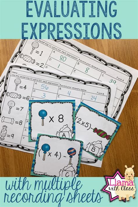 Evaluating Expressions With Variables Third Grade Math Task Card Practice Evaluating