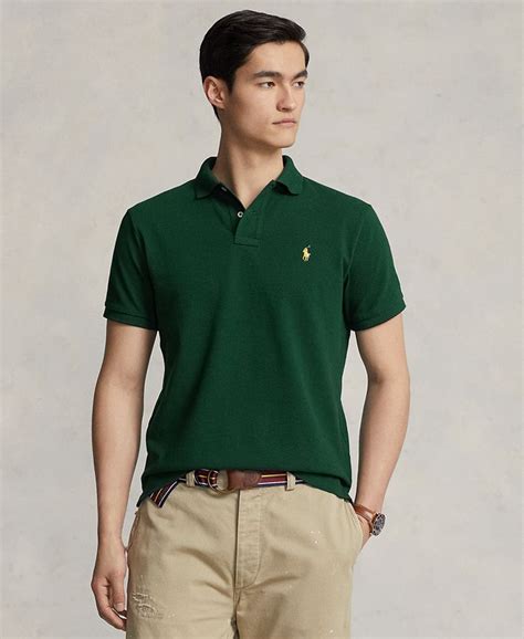 Polo Ralph Lauren Mens Cotton Custom Slim Fit Mesh Polo Shirt Macys