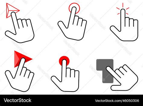 Computer Hand Cursor Click Icon Symbol Royalty Free Vector