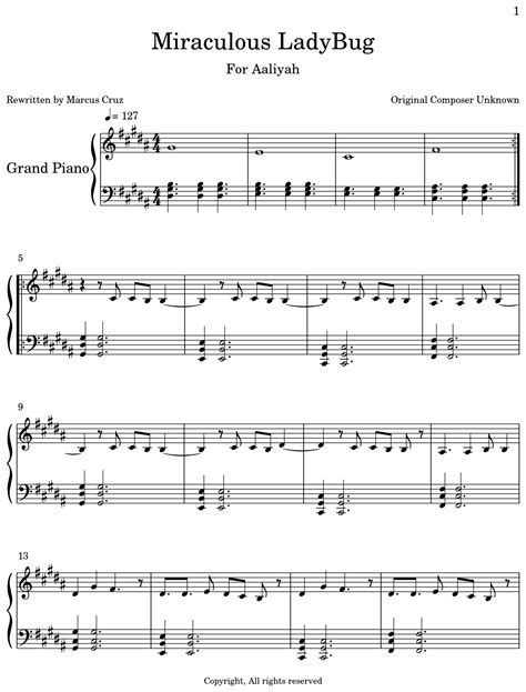 Miraculous Ladybug Piano Sheet Music With Letters Design Talk