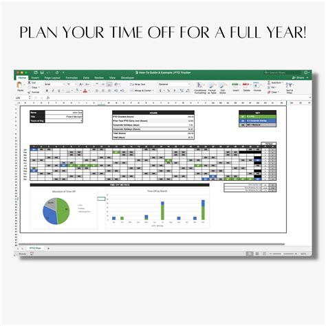 Digital Pto Tracker Excel Template Organization And Planning Work