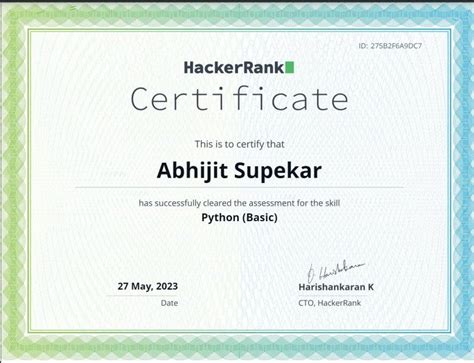 Abhijit Supekar On Linkedin Hackerrank Python