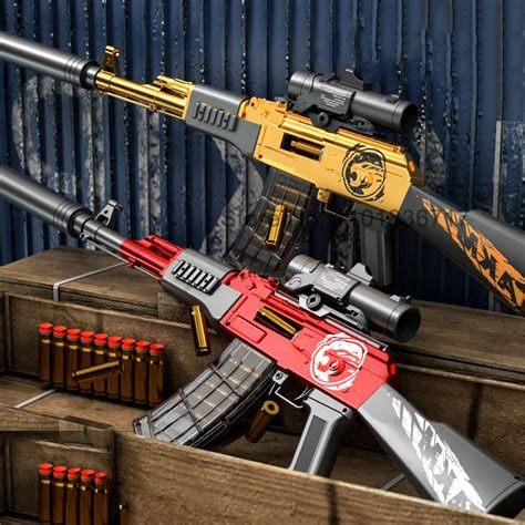 어린이 플라스틱 총 장난감 Ak 47 Akm 폼 다트 총알 남아 에어소프트 공기총 소총 어린이 야외 촬영 장난감 생일 크리스마스 선물 Aliexpress