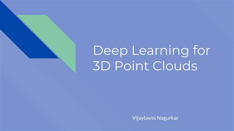 Deep Learning For 3 D Point Clouds Presentation Pdf