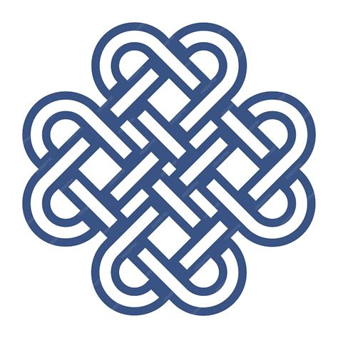 Premium Vector Celtic Knot Design Intricate Interwoven Lines Blue Endless Loop Decorative