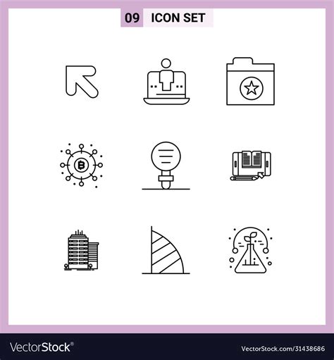 Modern Set 9 Outlines And Symbols Royalty Free Vector Image