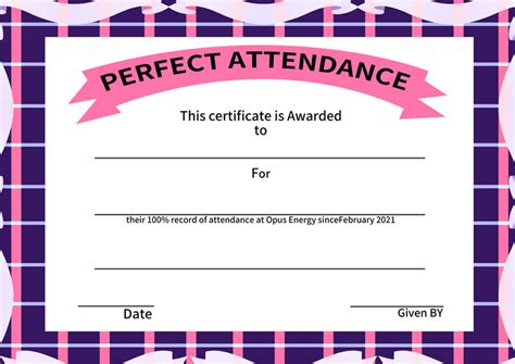 Certificate Of Attendance Cute Template Psd Free Download Pikbest