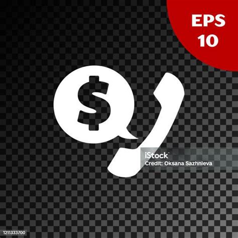 투명 한 어두운 배경에 격리 된 흰색 전화 단말기 및 음성 거품 채팅 아이콘입니다 전화 기호입니다 벡터 일러스트레이션 개념에 대한 스톡 벡터 아트 및 기타 이미지 Istock