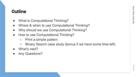 introduction to computational thinking speaker deck