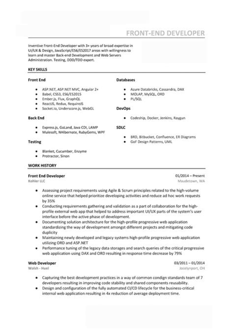 10 Junior ReactJS Developer Resume Samples React Resumes