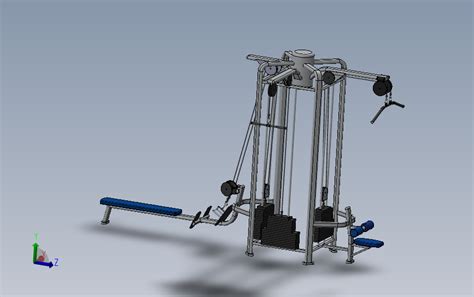 健身器材solidworks 2014模型图纸下载 懒石网