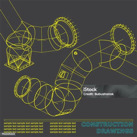 강철 구조물의 도면 파이프 및 파이프 강철 구조물의 3d 청사진 가리기에 대한 스톡 벡터 아트 및 기타 이미지 가리기 건설 프레임 건축 Istock