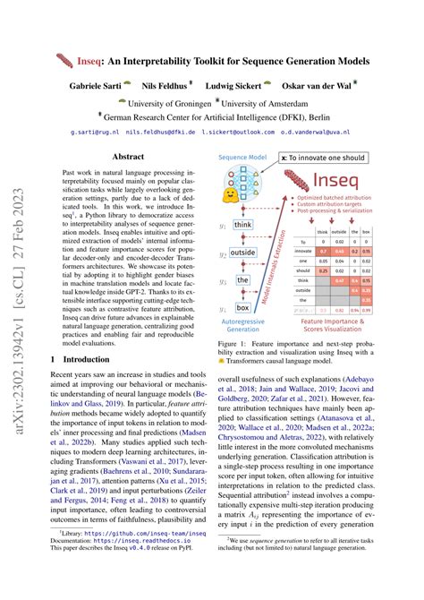 Pdf Inseq An Interpretability Toolkit For Sequence Generation Models