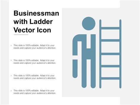 Businessman With Ladder Vector Icon Ppt Powerpoint Presentation